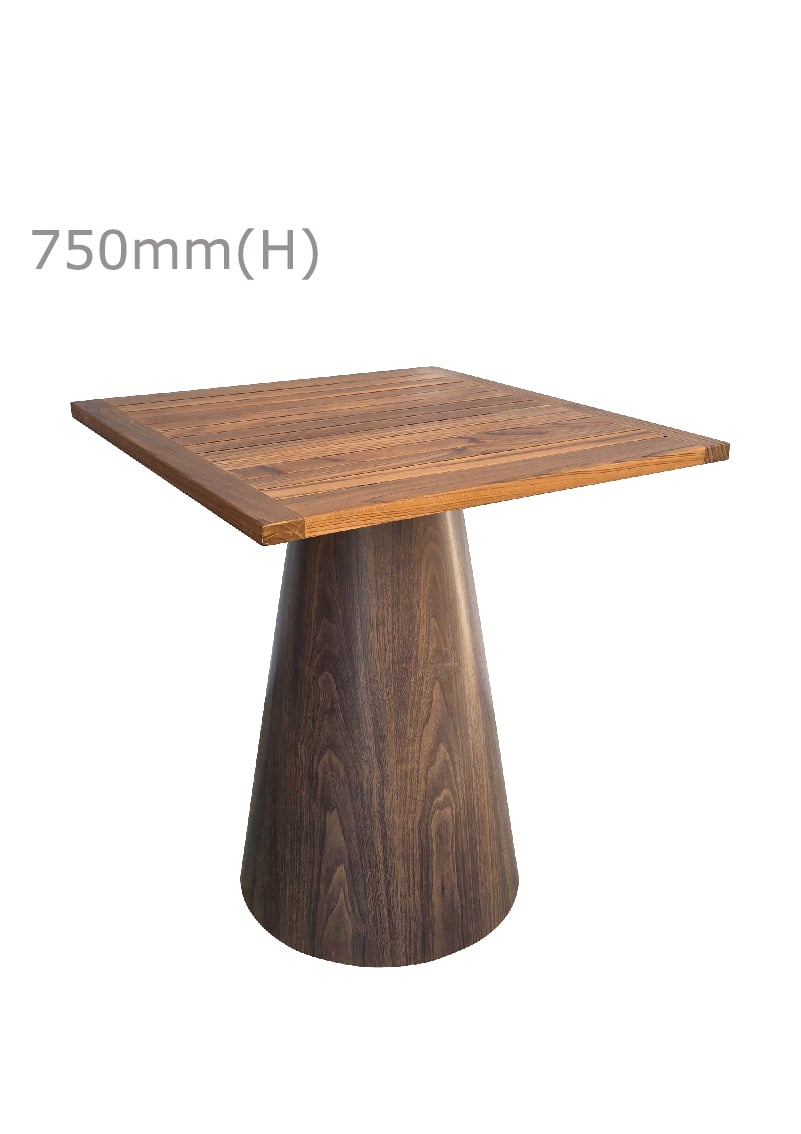 Conic™ Meeting Table & Square Top - Teak Wood - Expats Partner