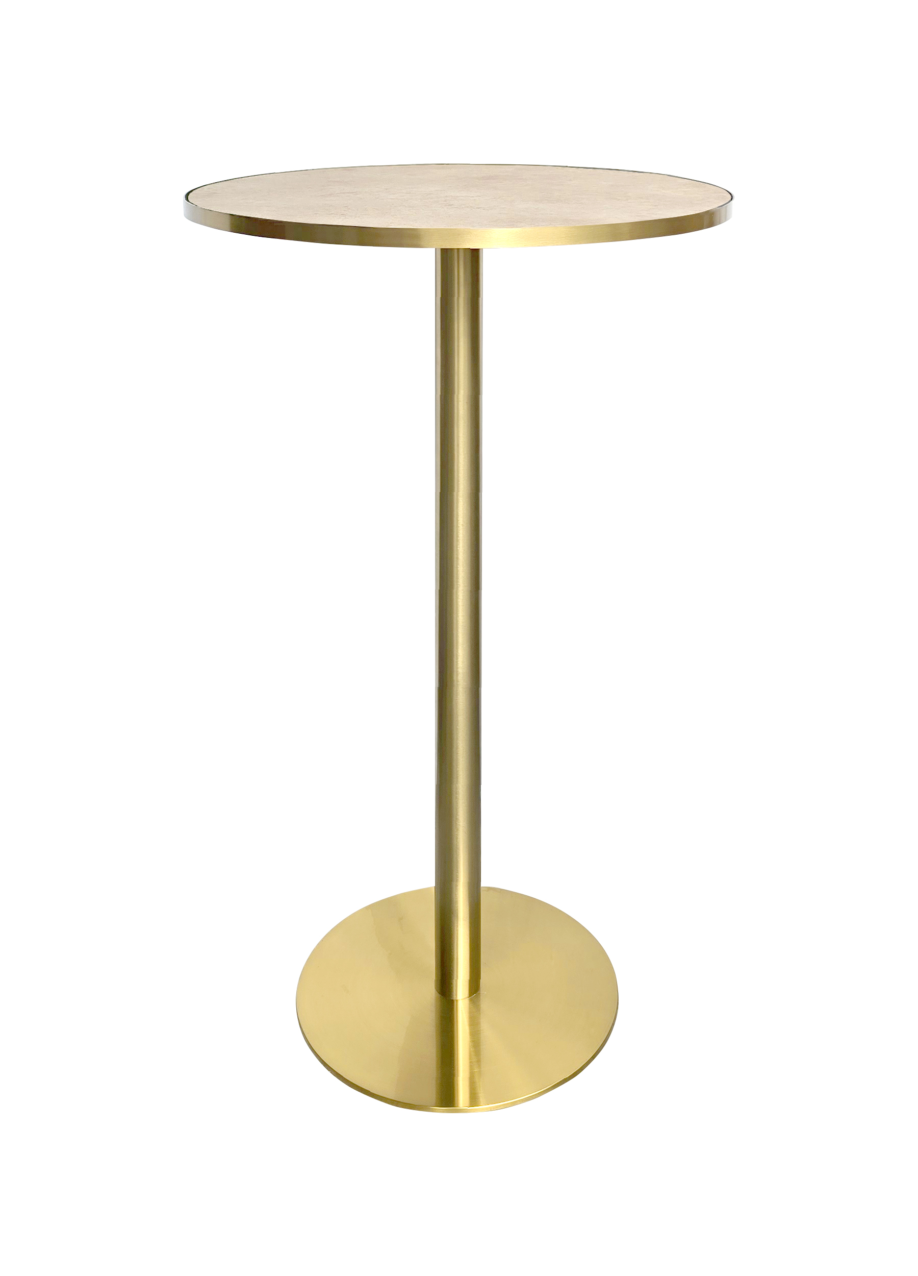 Luxco™ Atelier Round Bar Table - Gold & Matera Beige - Expats Partner